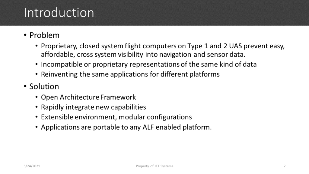 JET ALF: UAS – JET Systems, LLC